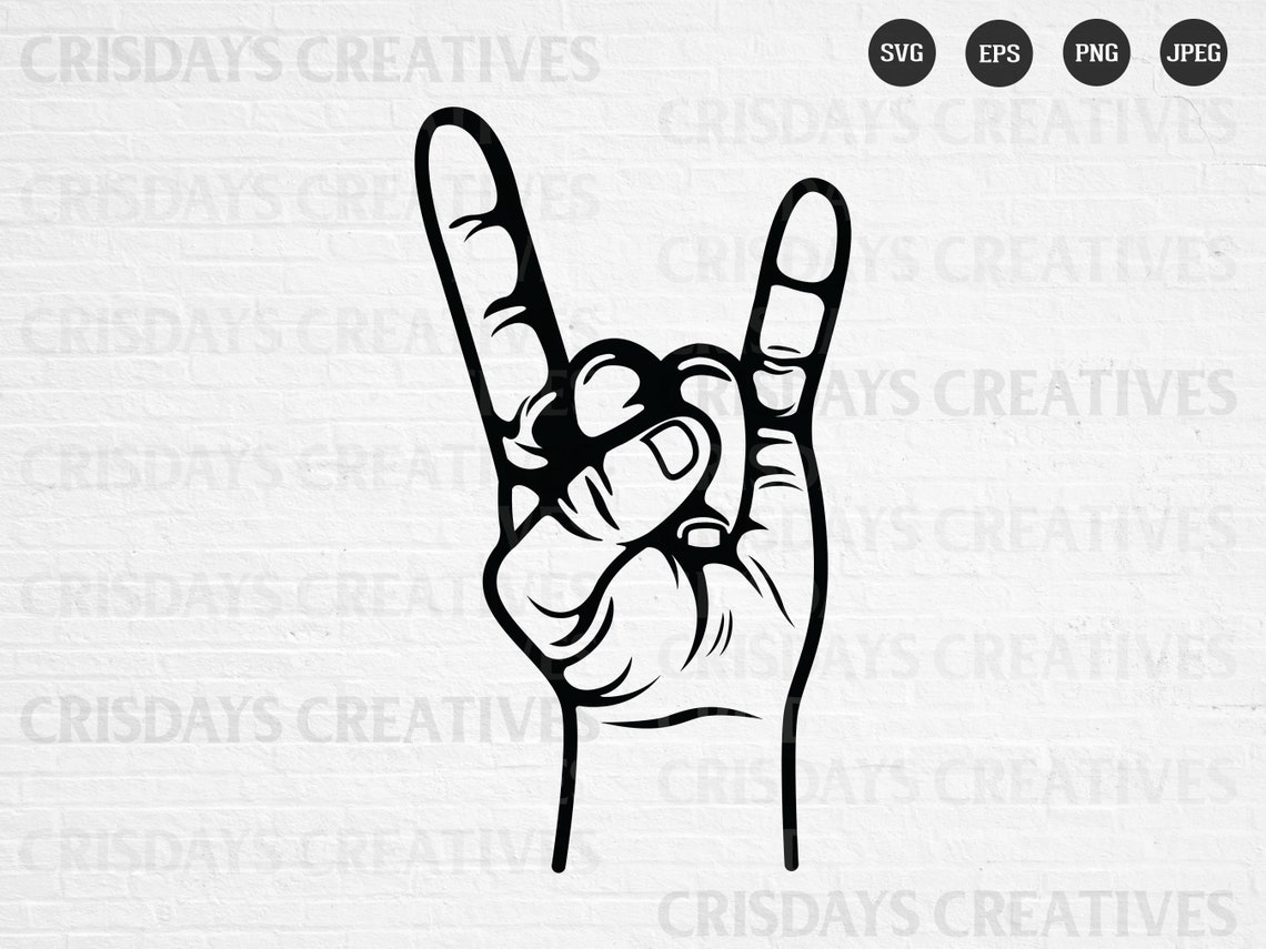 Rock and Roll Svg Rocknroll Hand Sign Svg Rock Hand SVG - Etsy
