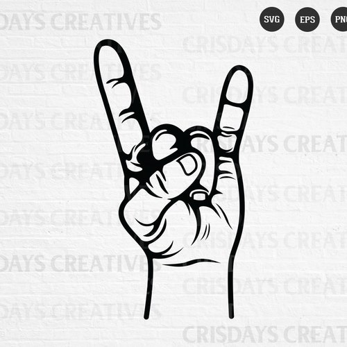 Rock and Roll Svg Rocknroll Hand Sign Svg Rock Hand SVG | Etsy