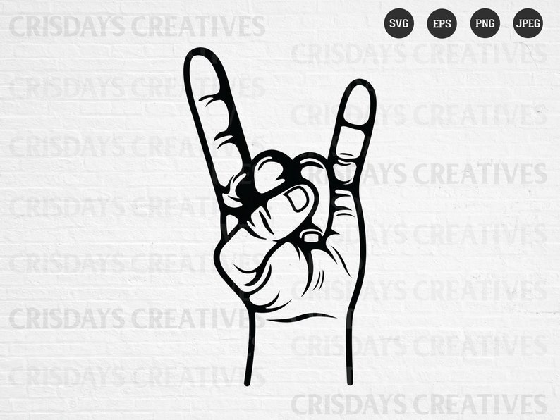 Rock and Roll Svg Rocknroll Hand Sign Svg Rock Hand SVG | Etsy