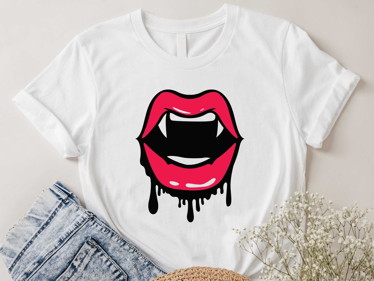 Vampire Lips Svg, Vampire Svg, Vampire Biting Lips Svg, Biting Lips Svg ...