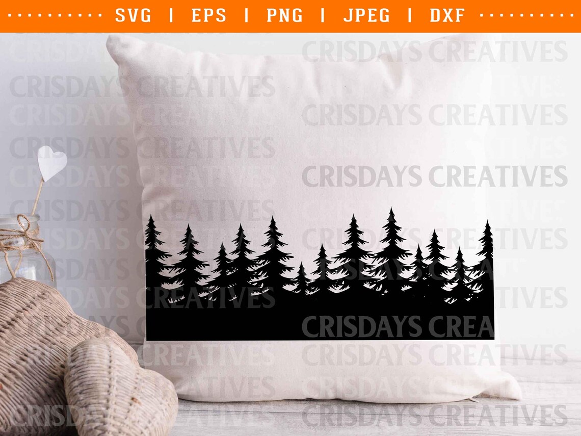 Forest Line Svg, Fir Forest Tree Line Silhouette Svg, Forest Land ...