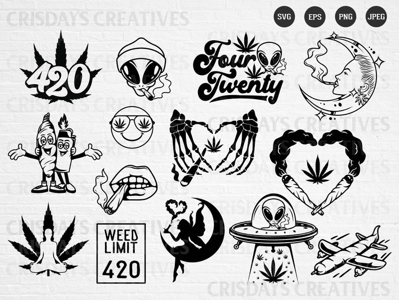 Weed Bundle Svg Weed Svg Weed 14design Bundle Cannabis Svg - Etsy