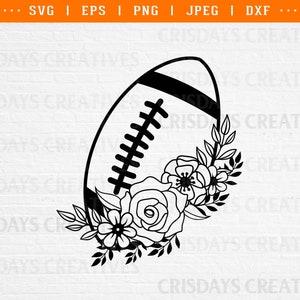 Floral Football Svg| Football Svg| Football Player Svg| Football With ...