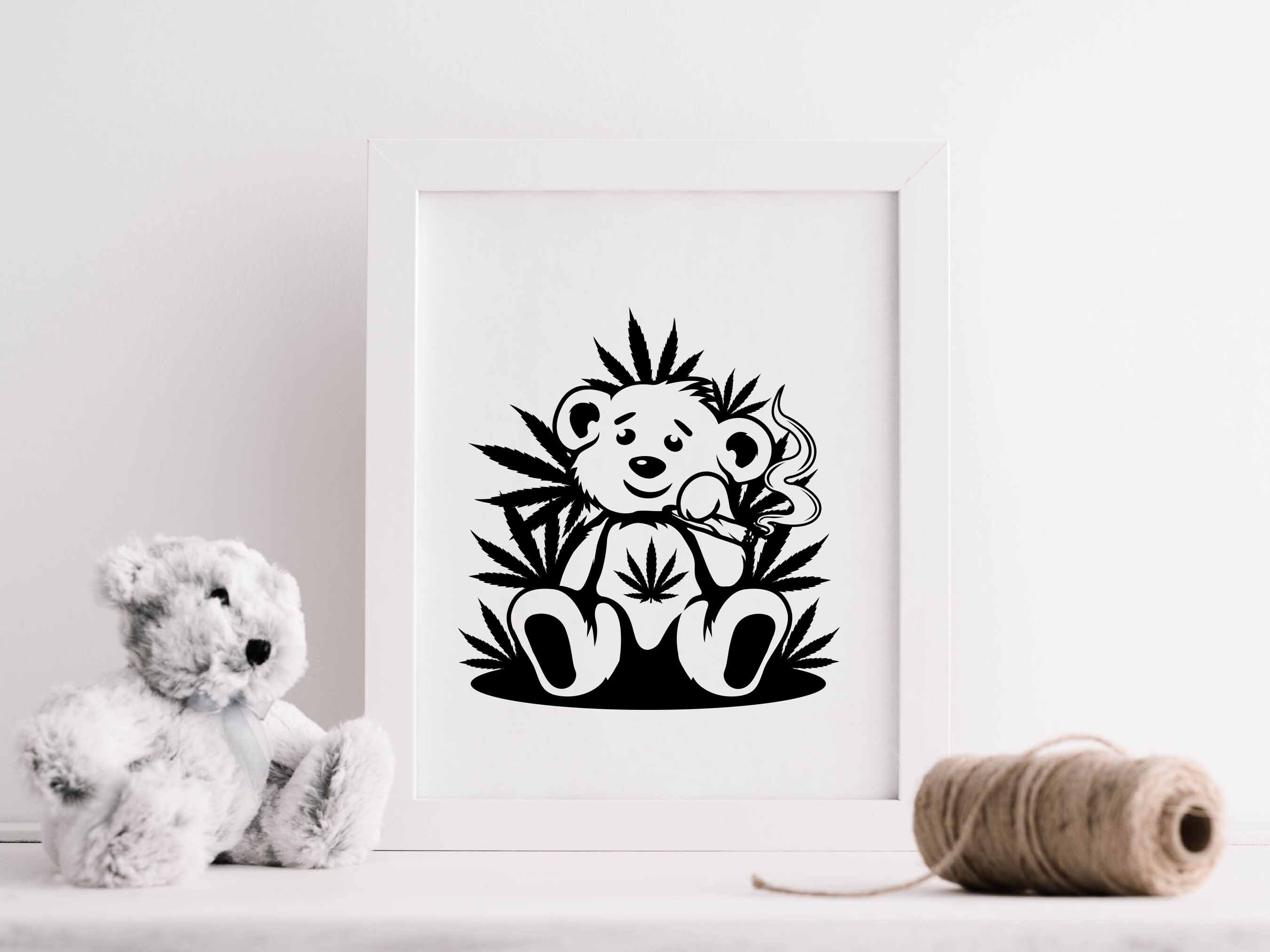 Teddy Bear Smoking Marijuana Svg Stoned Bear Svg Smoking - Etsy