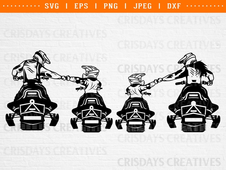 Snowmobile Dad Mom and Kids Svg, Snowmobile Family Svg, Snowmobile Svg ...