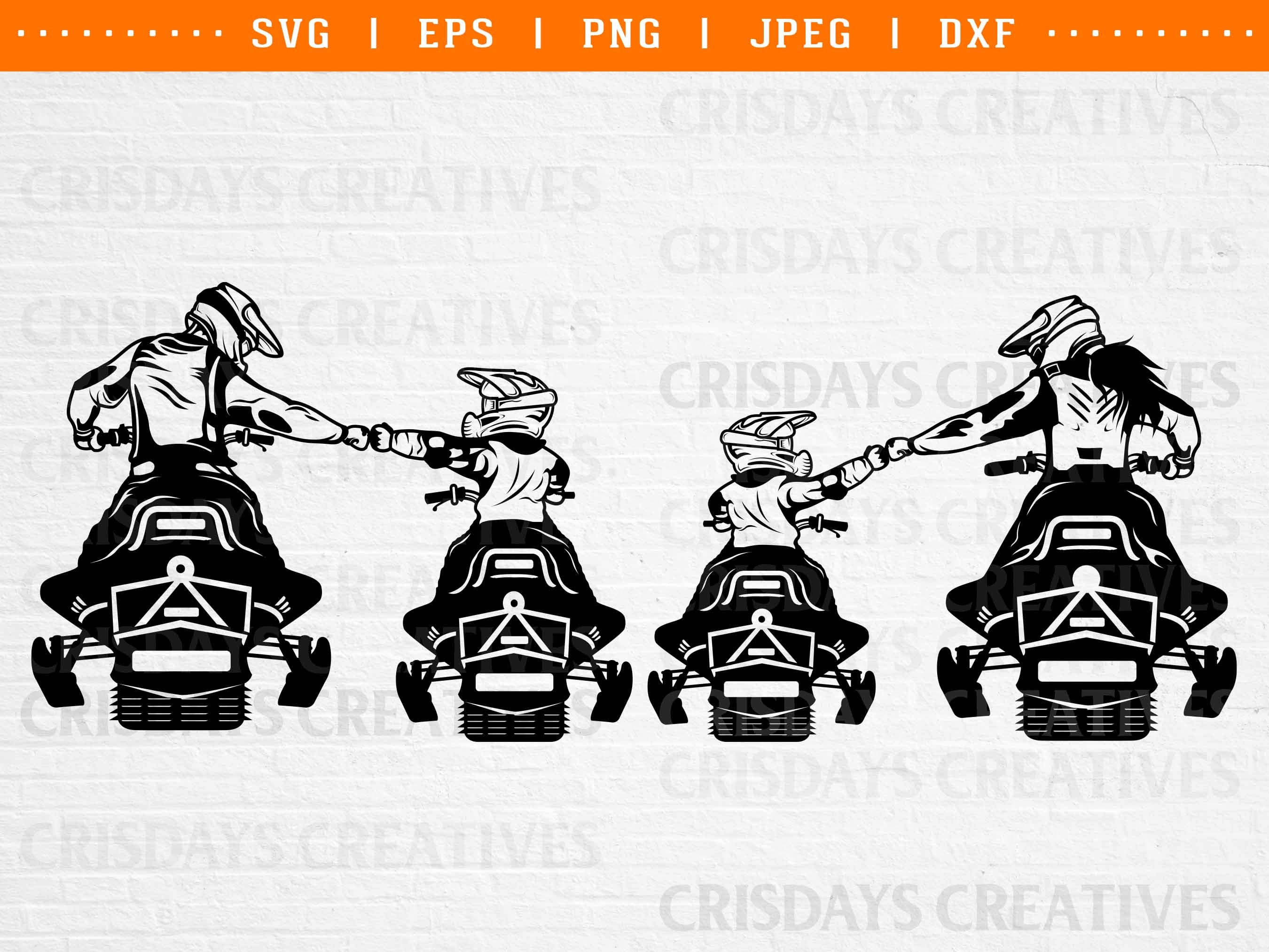 Snowmobile Dad Mom and Kids Svg Snowmobile Family Svg - Etsy Canada