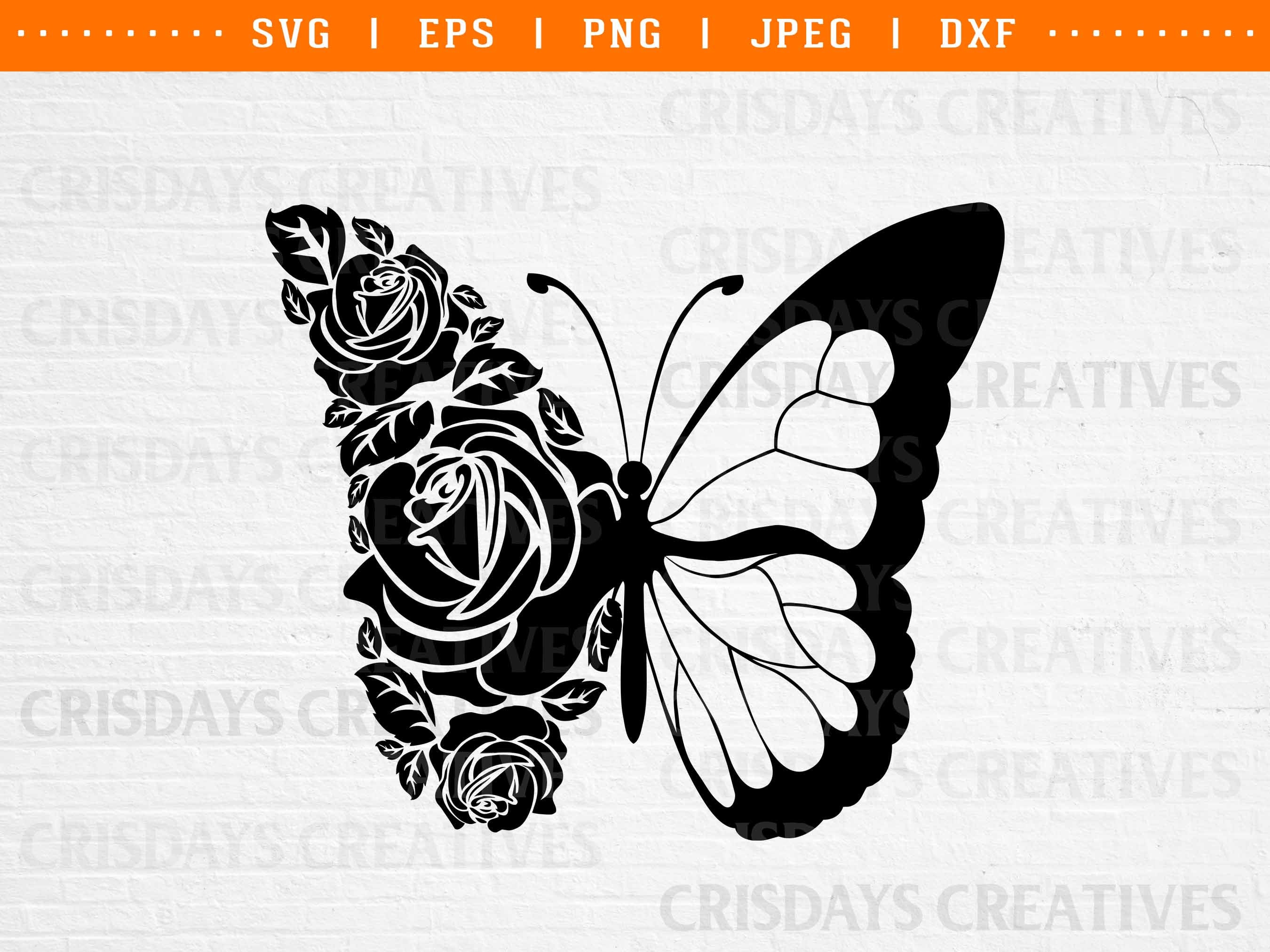 Butterfly SVG File Love Butterflies SVG Floral Butterfly - Etsy