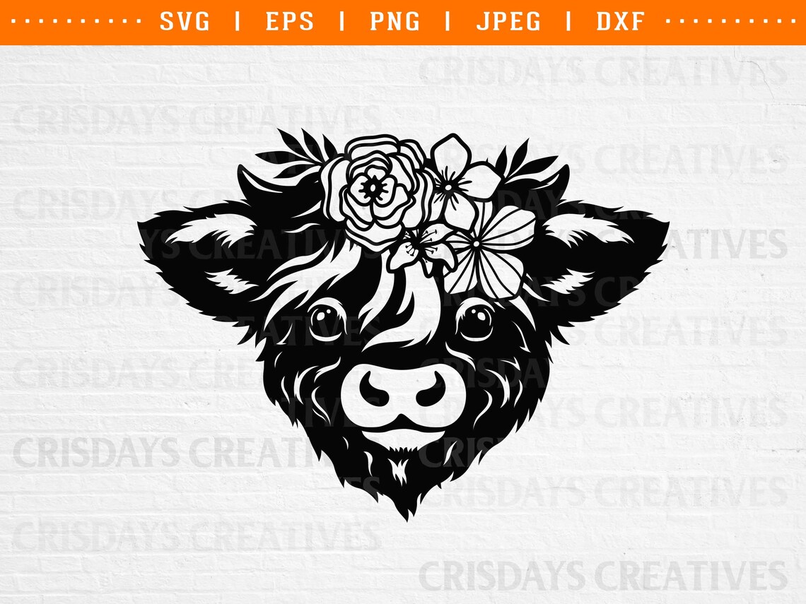 Floral Baby Cow Svg Cute Cow Svg Baby Cow Svg Cow Head With - Etsy