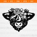 Floral Baby Cow Svg, Cute Cow Svg, Baby Cow Svg, Cow Head With Flowers ...