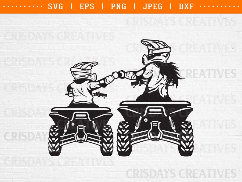 Atv Svg, Atv Png, Atv Clipart, Siblings Riding Atv, Son and Daughter ...