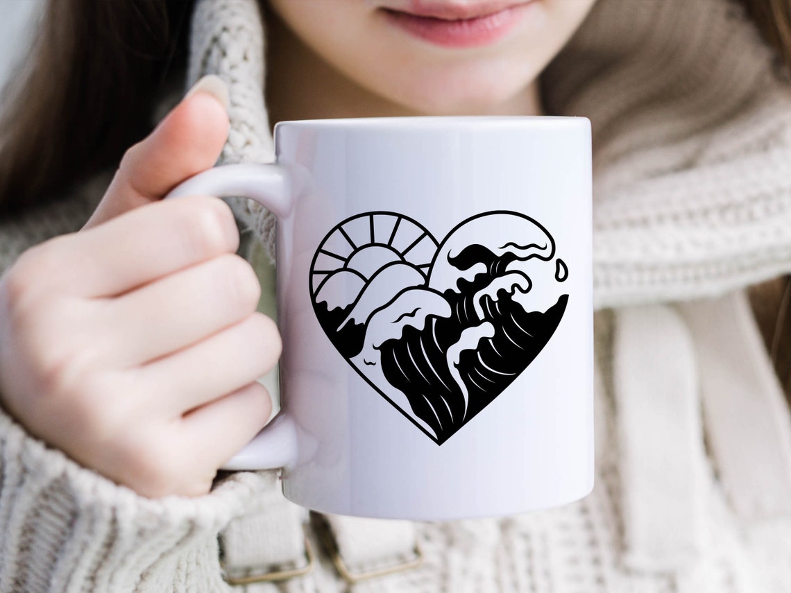 Heart Waves Svg Heart Wave Art Wave Art Png Love Waves Svg | Etsy