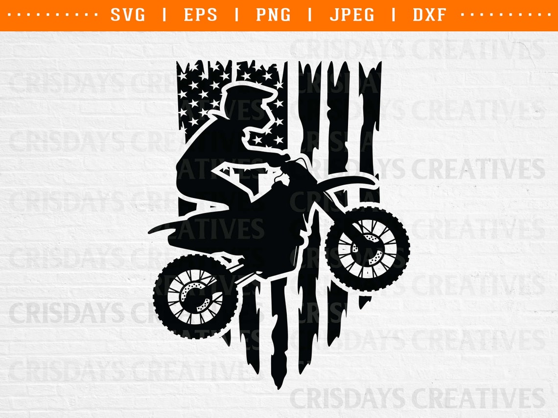 US Motocross Svg Motocrossing USA Flag Moto Crosser Svg - Etsy