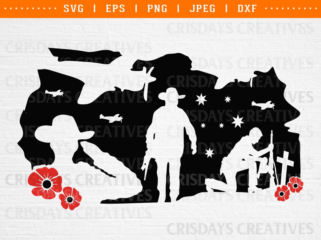 Anzac Day SVG | Lest We Forget Poppy Clipart | Remembrance Day Military ...
