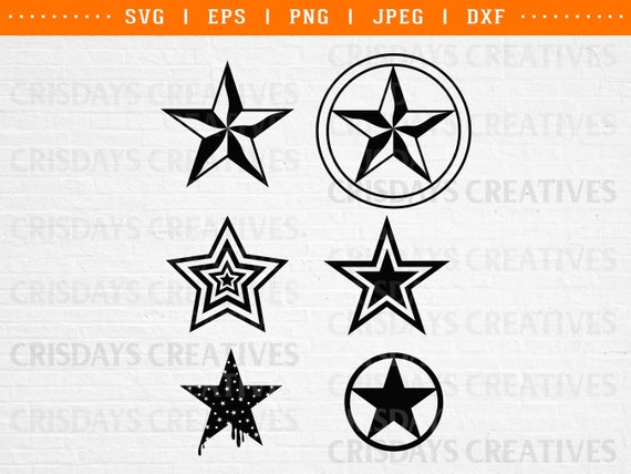 Stella Contorno Bianco E Nero Stella Svg, File Di Taglio Stella,