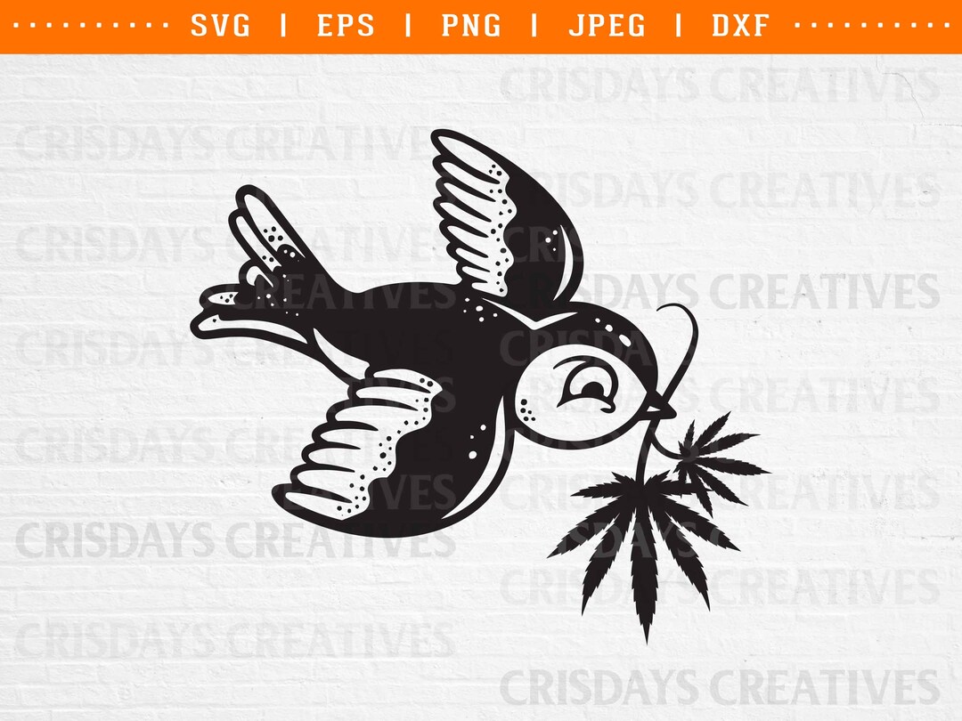 Cannabis Svg, Marijuana Svg, Weed Svg, Bird With Potleaf Svg, Svg Files ...