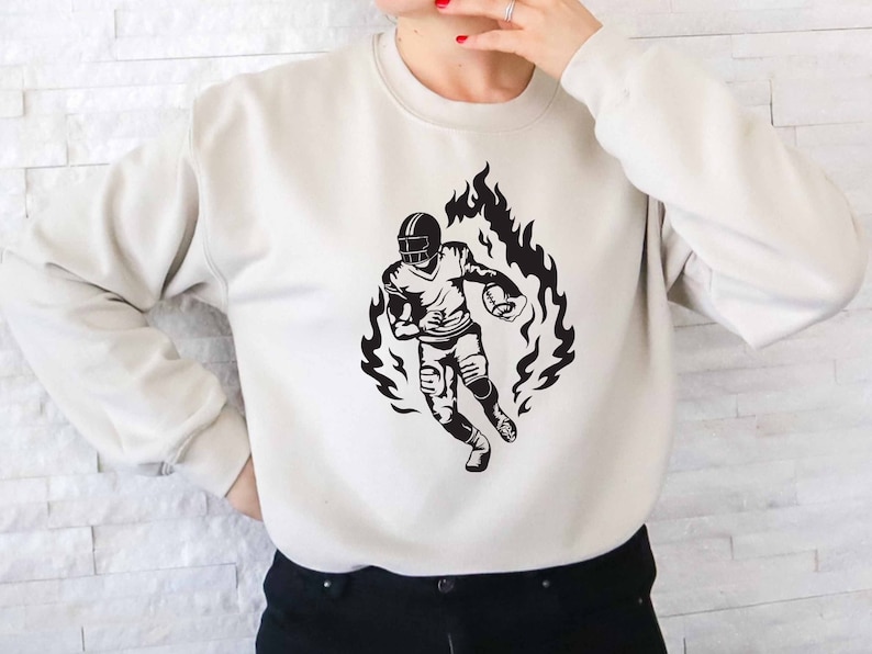 Football Svg Flaming Football Player Svg Football Team Svg - Etsy