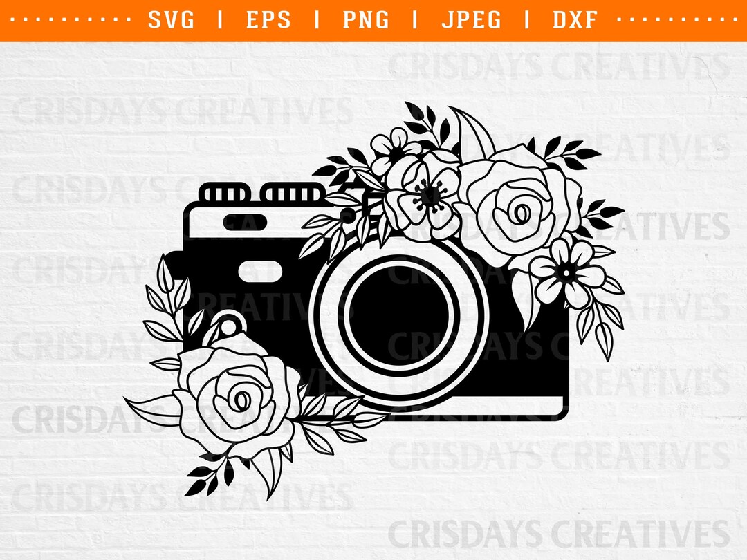 Floral Camera Svg| Vintage Camera Svg| Cute Camera With Flowers Svg ...