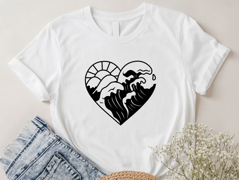 Heart Waves Svg, Heart Wave Art, Wave Art Png, Love Waves Svg, Wave ...