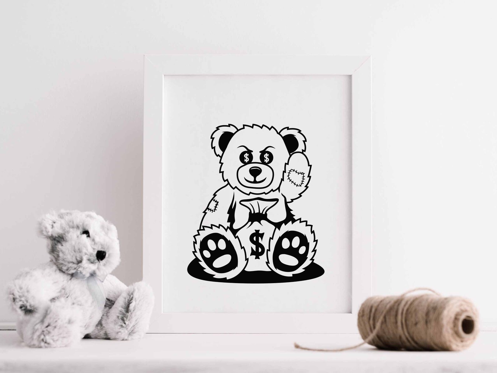 Bear Money Bag Svg, Cute Little Gangster Svg, Teddy Bear King Money Bag ...