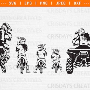 Family Svg, Family Bonding Svg, Family of Five Svg, Dad Motocross Svg ...