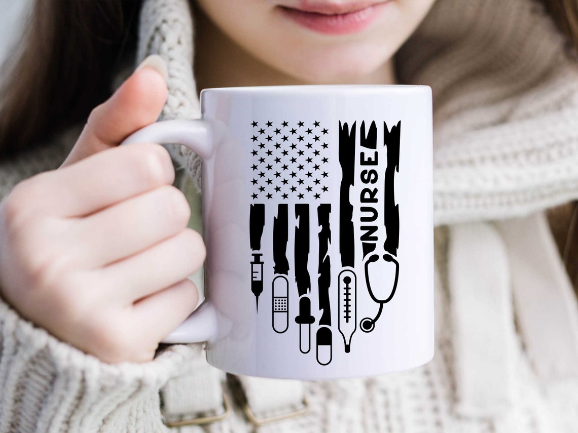 US Nurse Svg Nursing Equipments Svg Nurse Flag Svg Fourth - Etsy