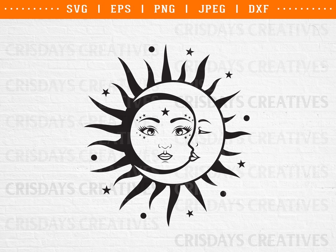 Sun and Moon Svg, Sun Moon Svg, Zen Svg, Sun Svg, Moon Svg, Mythical ...