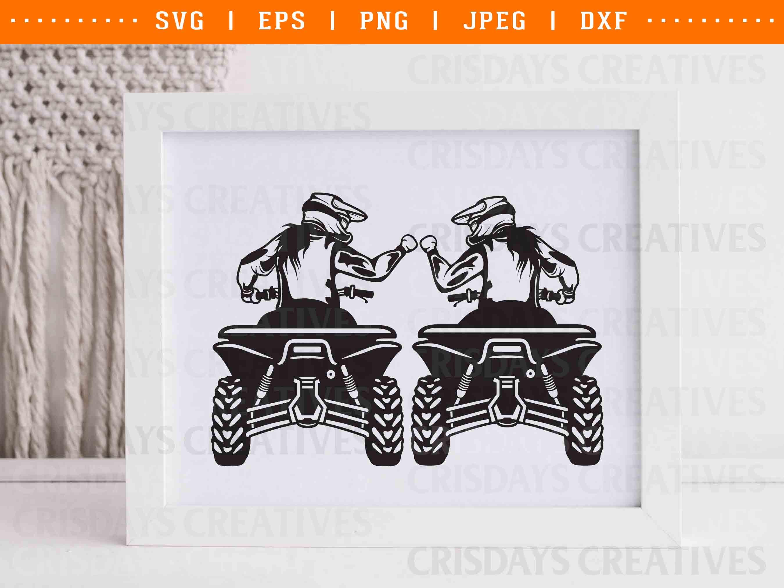 Best Buddies ATV Riding SVG | Four Wheeler Friends Clipart | ATV ...
