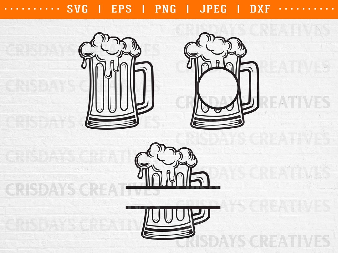 Beer Mug Svg, Beer Mug Silhouette, Beer Mug Monogram, Beer, Beer Svg ...
