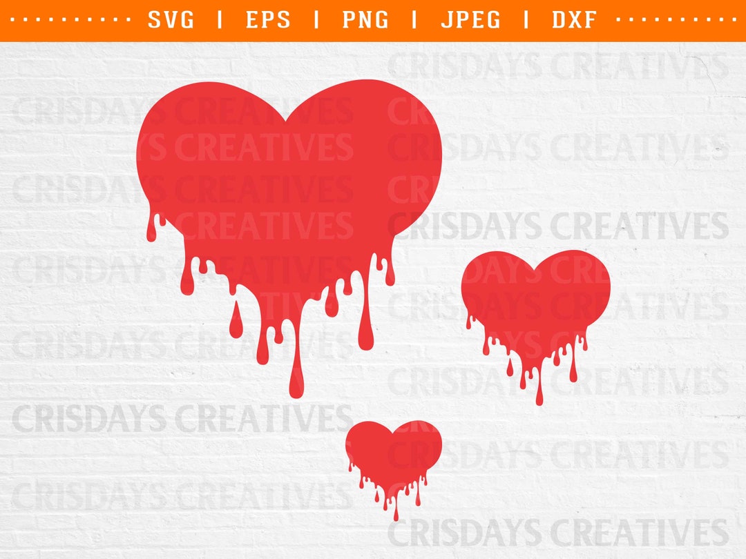 Dripping Heart, Dripping Heart Svg, Dripping Heart Png, Heart Svg ...