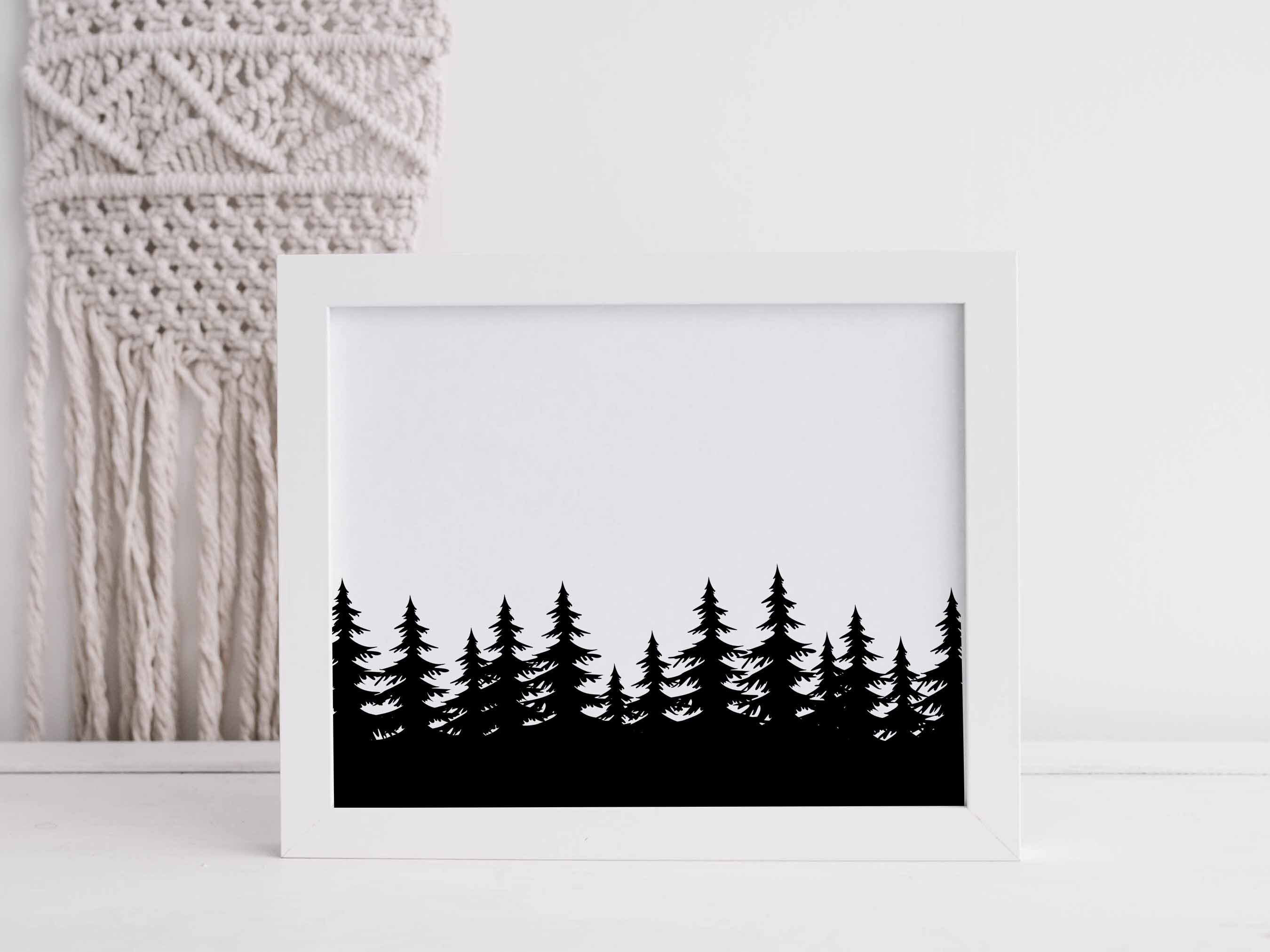 Forest Line Svg, Fir Forest Tree Line Silhouette Svg, Forest Land ...