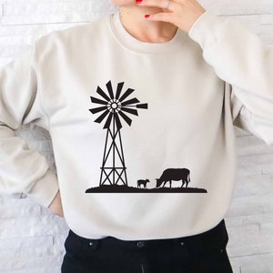 Farm Svg, Farming Svg, Cattle Svg, Farm Scene Svg, Cattle and Windmill ...