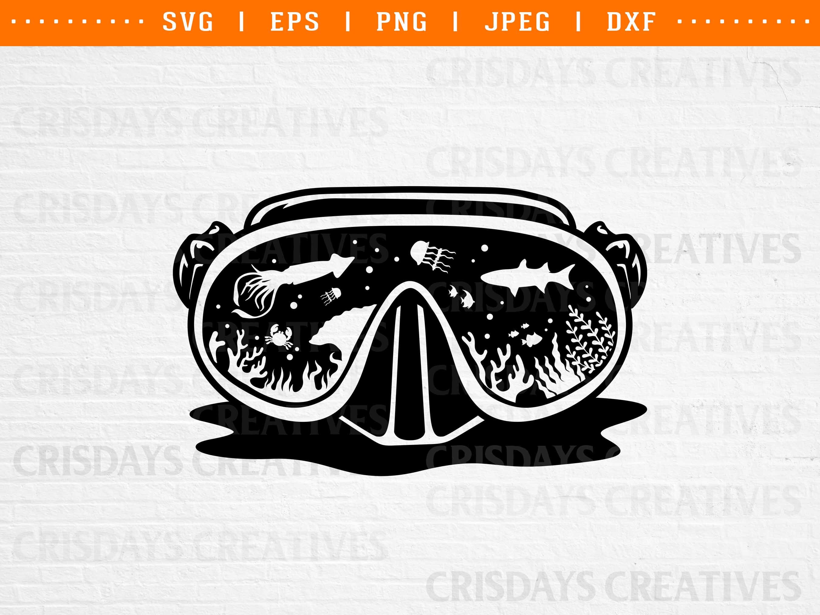 Scuba Mask Svg/ Scuba Diver Mask Svg/ Diving Svg/ Free Diving - Etsy México