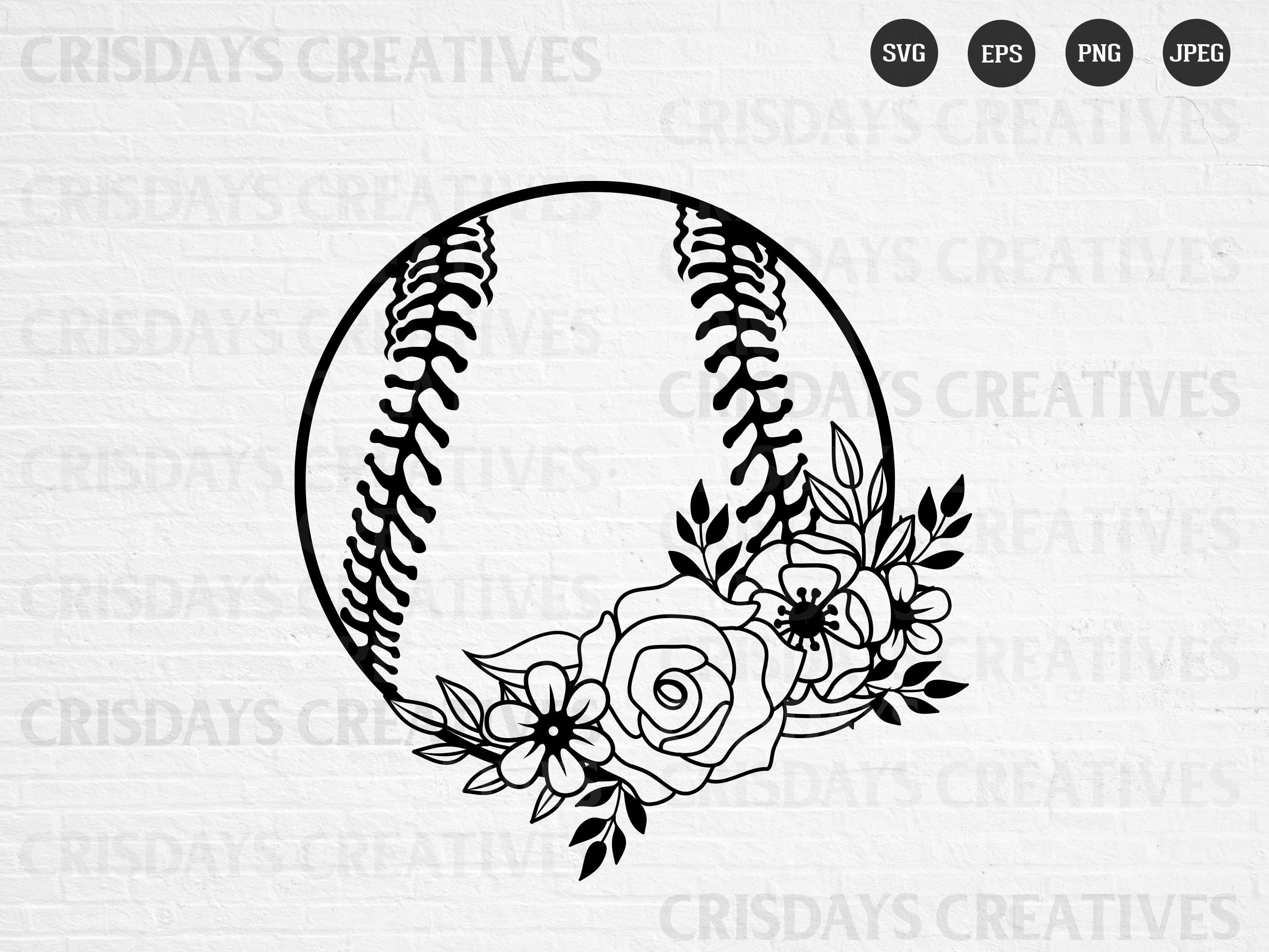 Floral Softball Svg Softball Love Svg For Her Softball Svg Etsy