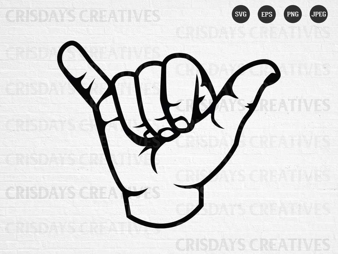 Shaka Hand Sign Svg Shaka Svg Hand Sign Svg Hang Loose Svg - Etsy