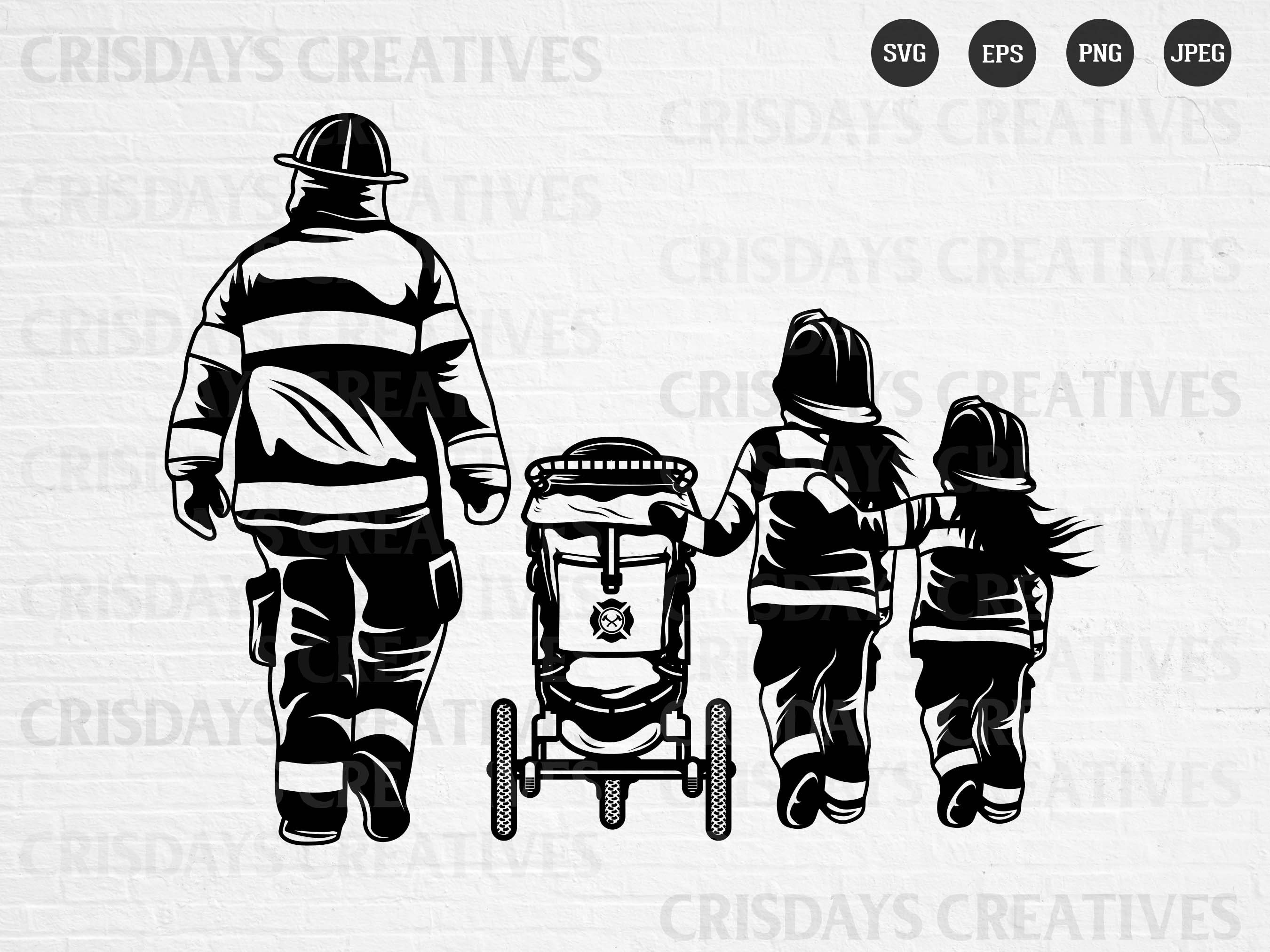 Padre e hijos Bombero Svg / Bombero SVG / Bombero Papá Svg - Etsy México