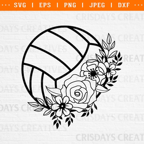 Volleyball Flower Svg - Etsy