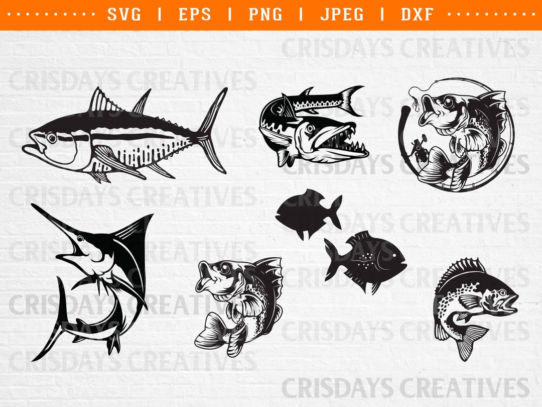 Fish Bundle Svg, Fishing Bundle Svg, Fish Cliparts, Fish Png, Fishes ...