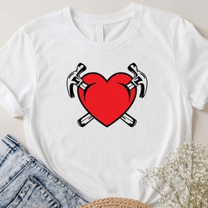 Heart With Cross Hammer Svg| Hammer SVG| Hammer Logo| Carpenter Vector ...