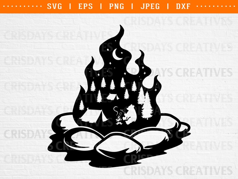 Bear Camp Svg Camping Svg Bear Camping Svg Bear Campfire - Etsy