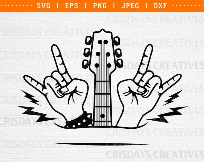 Rock Svg, Guitar Svg, Rock and Roll Svg, Rock Concert Svg, Music Svg ...