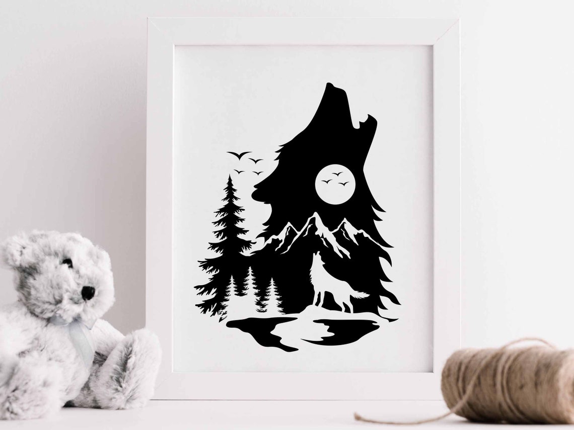 Howling Wolf Svg Howling Wolf Ornament Svg Howling Wolf Png - Etsy
