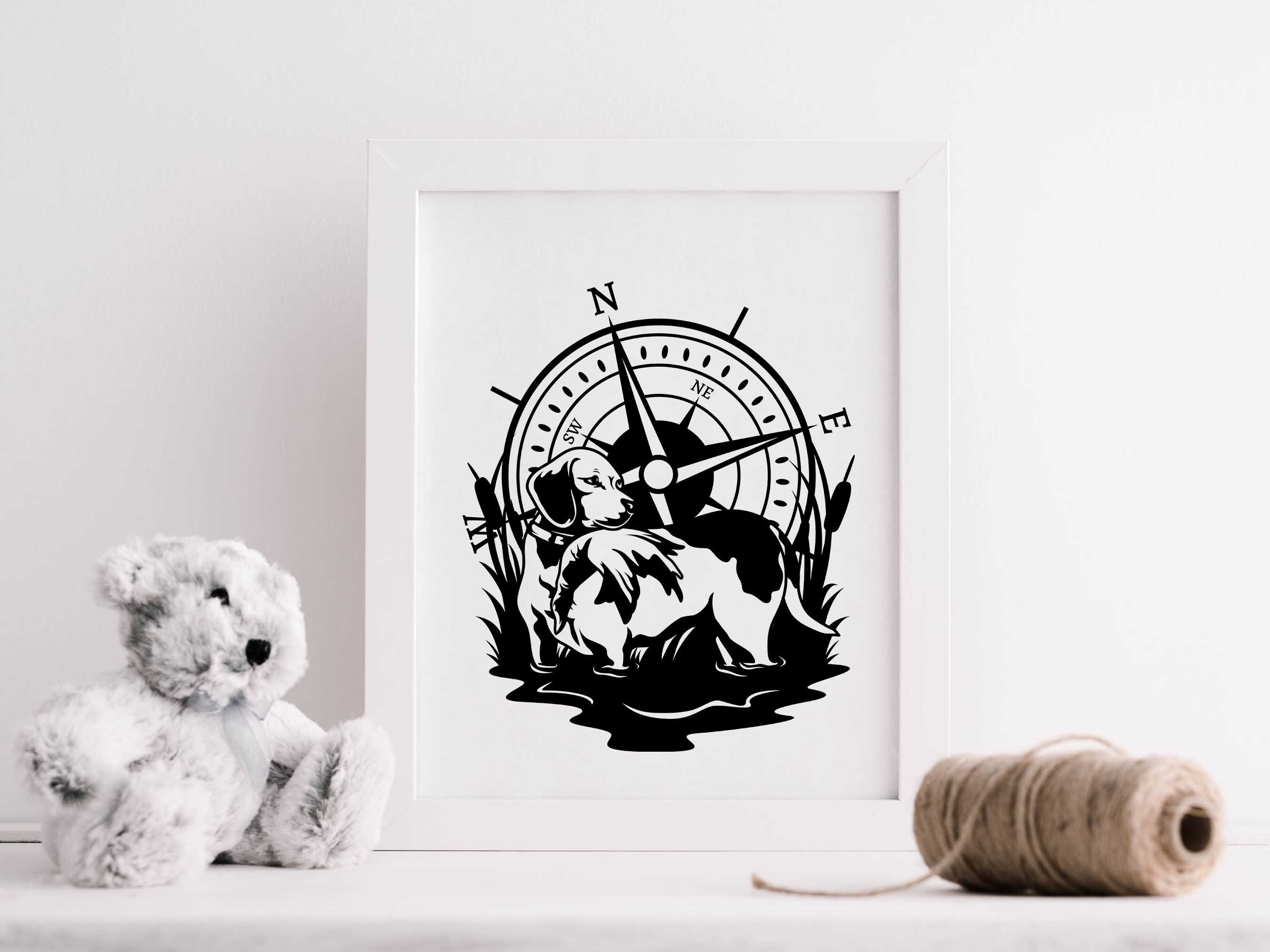 Hunting Dog Compass Svg Compass Svg Compass Art Compass - Etsy