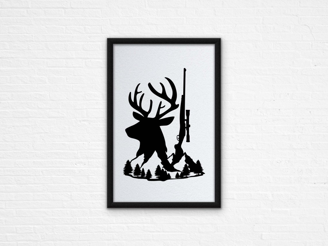 Hunting Deer Svg Deer Hunting Svg Rifle Svg US Deer Head | Etsy