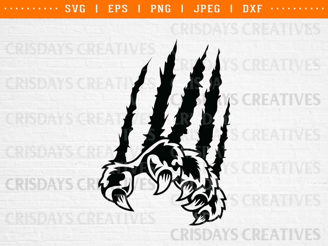 Claw Marks SVG, Monster and Animal Scratch Silhouette, Predator Claw ...