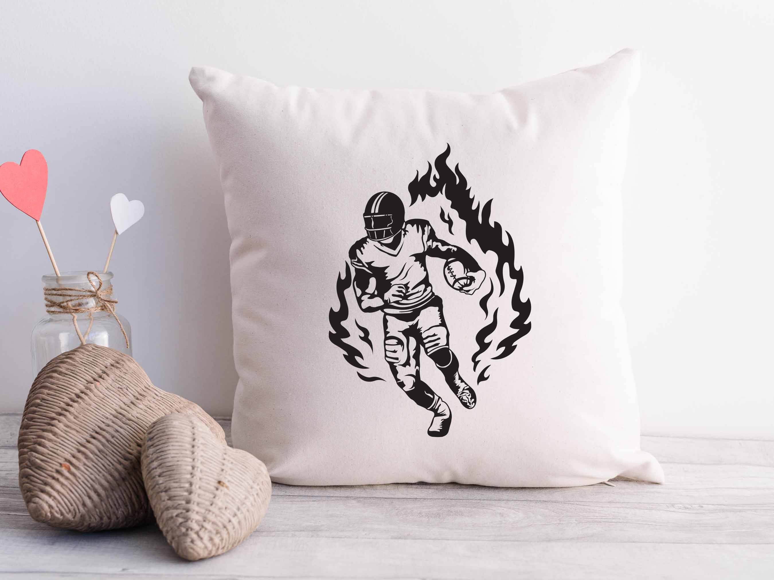 Football Svg Flaming Football Player Svg Football Team Svg - Etsy