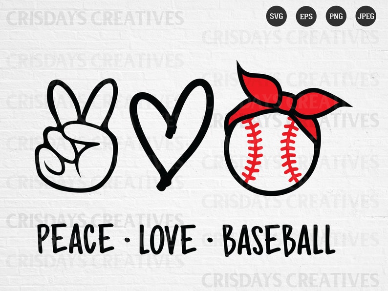 Peace Love Baseball SVG Baseball SVG Peace Svg Love Svg - Etsy