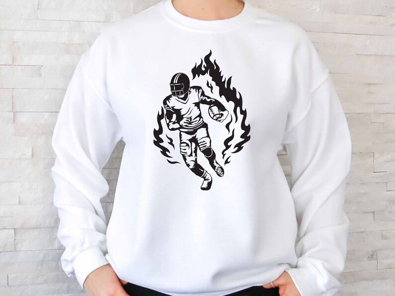 Football Svg, Flaming Football Player Svg, Football Team Svg, Football ...