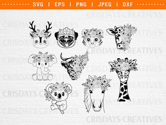 80% OFF Floral Animal Bundle Svg Cute Animals With Flower - Etsy