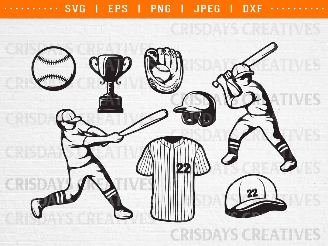 Baseball Svg, Baseball Player Svg, Baseball Clipart, Vector, Svg Files ...