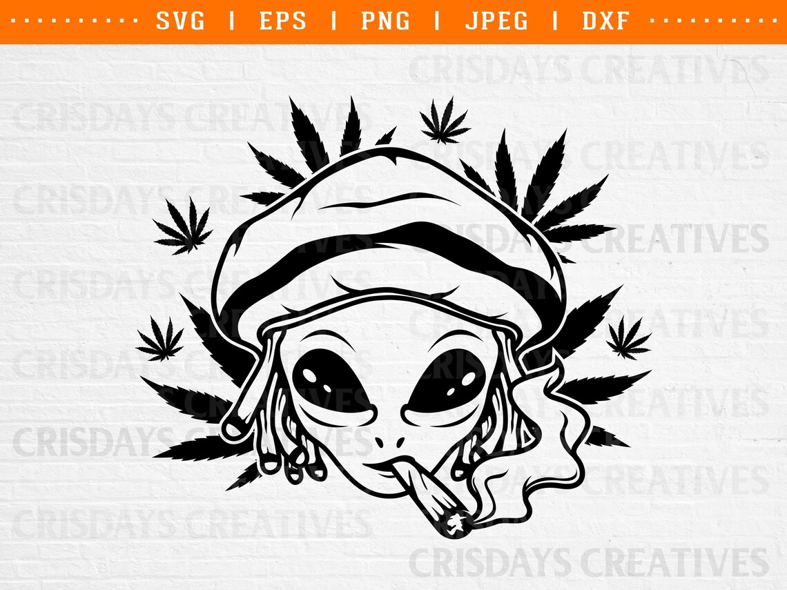 Alien Weed Svg Canabis Shirt Svg Alien Smoking Weed Svg - Etsy